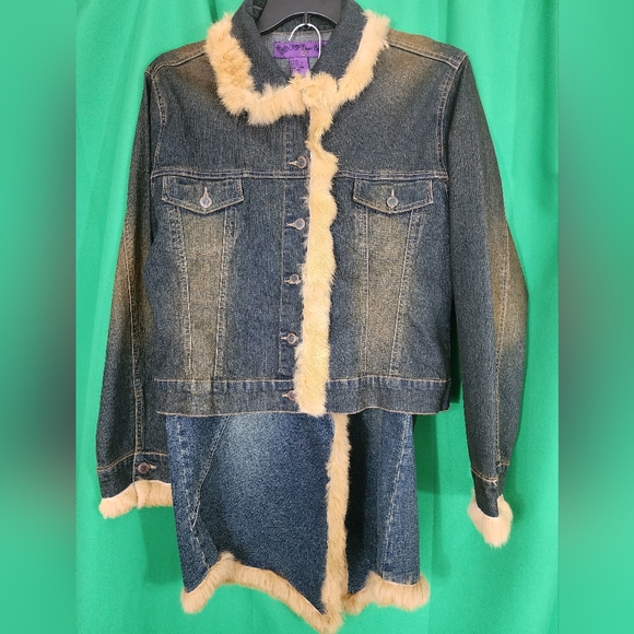 Gypsy Jeans | Skirts | Gypsy Jeans Skirt Set Xl 5 Blue And Tan Euc ...